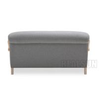 China Elegant Linen Antique Loveseat 2 Seater Living Room Sofa With Wooden Handle for sale