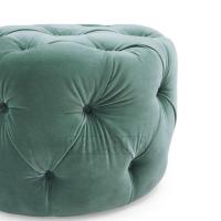 China Upholstered Seat Ottoman Furniture Green Velvet Button Tufted Velvet Ottoman Stool for sale