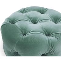 China Upholstered Seat Ottoman Furniture Green Velvet Button Tufted Velvet Ottoman Stool for sale