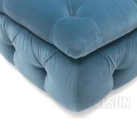 China Large Size Button Tufted Fabric Storage Bedroom Ottoman Bench For Shoes Change for sale