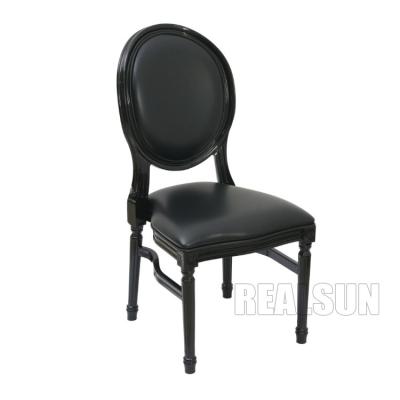 China Eventing Luxury Hotel Bedroom Furniture Curved Back Resin Black Louis Chair for sale