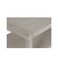China Fashion Rectangular Solid Wood Coffee Table With Water Resistant Coat And Nailhead for sale