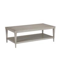 China Fashion Rectangular Solid Wood Coffee Table With Water Resistant Coat And Nailhead for sale