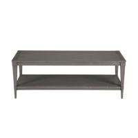 China Fashion Rectangular Solid Wood Coffee Table With Water Resistant Coat And Nailhead for sale