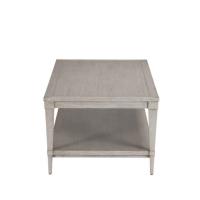 China Fashion Rectangular Solid Wood Coffee Table With Water Resistant Coat And Nailhead for sale