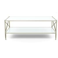 China Classic Living Room Coffee Table Decorative Brushed Brass With Tempered Glass for sale