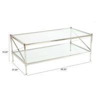 China Classic Living Room Coffee Table Decorative Brushed Brass With Tempered Glass for sale