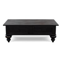 China Customized Solid Maple Wood Living Room Coffee Table Two Deep Drawers Storage for sale
