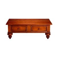 China Customized Solid Maple Wood Living Room Coffee Table Two Deep Drawers Storage for sale