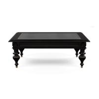 China Antique Mahogany Wooden Rattan Weaving Living Room Coffee Table With Tempered Glass Top for sale