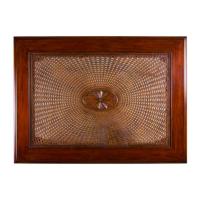 China Antique Mahogany Wooden Rattan Weaving Living Room Coffee Table With Tempered Glass Top for sale