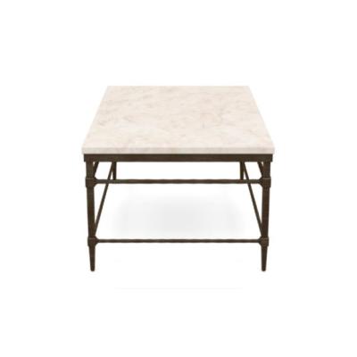 China Vintage Metal Frame Brushed Brass Small Modern Coffee Table With Crystal Stone Veneer Top for sale