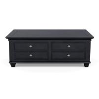 China Practical Simple Rectangular Shape Antique Coffee Table Solid Cheery Wood Two Deep Drawers for sale