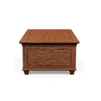 China Practical Simple Rectangular Shape Antique Coffee Table Solid Cheery Wood Two Deep Drawers for sale