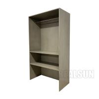 China Modern MDF Hotel Room Wardrobe Cabinet Wooden Design Closet Insert In Grey Tones for sale