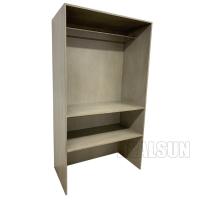 China Modern MDF Hotel Room Wardrobe Cabinet Wooden Design Closet Insert In Grey Tones for sale