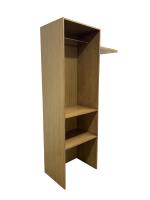 China Veneer Wooded Open Walking Closet Storage Wardrobe Closet Insert In Grey Tones for sale