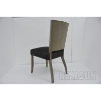 China Custom Solid Wood Hotel Bedroom Furniture Dining Room Chairs Grey Linen Fabric for sale