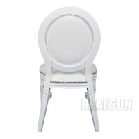 China Hotel Lobby Wedding Hall Chairs Bride And Groom Stackable White Table for sale