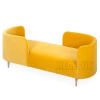 China Oslo Chaisesolid Sofa Home Wood Furniture With Solid And Yellow Color Velvet Fabric for sale