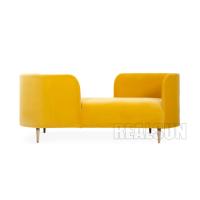 China Oslo Chaisesolid Sofa Home Wood Furniture With Solid And Yellow Color Velvet Fabric for sale