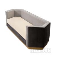 China Comfortable Living Room Sofa Mosaic Contrast Color Leather With Chenille Soft Sponge Cushion for sale