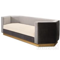 China Comfortable Living Room Sofa Mosaic Contrast Color Leather With Chenille Soft Sponge Cushion for sale