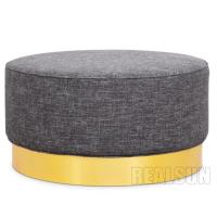 China American Style Nisco Round Upholstered Ottoman With Fabric Cover And Memory Foam for sale