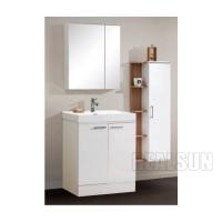 China High Glossy White MDF Bathroom Vanity Customized Furniture With Metal Legs for sale