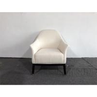 China Custom Lounge Chairs Single Seater Wooden Sofa Chair Black Solid Wood Leg With Linern Fabric for sale