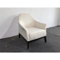 China Custom Lounge Chairs Single Seater Wooden Sofa Chair Black Solid Wood Leg With Linern Fabric for sale