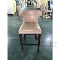 China Solid Wood Modern Leather Counter Stool Chairs High Bar With Wooden Back for sale