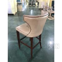 China Solid Wood Modern Leather Counter Stool Chairs High Bar With Wooden Back for sale
