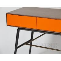 China Wooden Frame Hotel Writing Desk With Drawers And Black Powder Coated SS Frame for sale