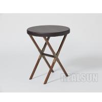 China Circular Upholstered Top Luxury Hotel Bedroom Furniture X Base Solid Wood Legs Drink Table for sale