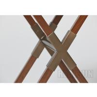 China Circular Upholstered Top Luxury Hotel Bedroom Furniture X Base Solid Wood Legs Drink Table for sale