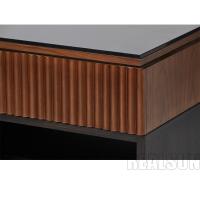 China Ritz Carlton Natural Walnut Veneer Hotel Bedside Tables With Open Space Nightstand for sale