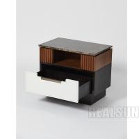 China Walnut Veneer 5 Stars Hotel Furniture With Fluted Wood Panels And Soft Closing Drawers for sale