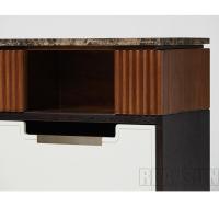 China Walnut Veneer 5 Stars Hotel Furniture With Fluted Wood Panels And Soft Closing Drawers for sale
