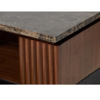 China Walnut Veneer 5 Stars Hotel Furniture With Fluted Wood Panels And Soft Closing Drawers for sale