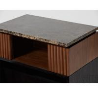 China Walnut Veneer 5 Stars Hotel Furniture With Fluted Wood Panels And Soft Closing Drawers for sale