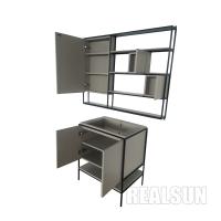 China Waterproof Painted MDF Modern Bathroom Vanity Cabinets Sets American Style for sale