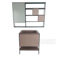 China Waterproof Painted MDF Modern Bathroom Vanity Cabinets Sets American Style for sale