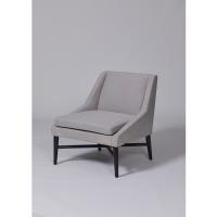 China Fashion Living Room Couches Light Grey Upholstered Single Sofa With Black Coated Base for sale