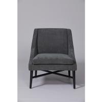 China Custom Made Dark Grey Fabric Armchairs With Stainless Steel Metal Frame for sale