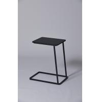 China Black Paint Solid Wood Metal Frame Coffee Table With Black Powder Coated Stainless Steel for sale