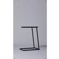 China Black Paint Solid Wood Metal Frame Coffee Table With Black Powder Coated Stainless Steel for sale