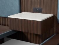 China 5 Star Hyatt Bed Luxury Hotel Bedroom Furniture With Zebra Wood Veneer And Power Outlet for sale