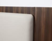 China King Size Dark Zebra Wood Veneer Luxury Hotel Bedroom Furniture With Upholstered Headboard for sale
