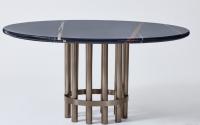 China Restaurant Wooden Dining Room Tables Luxury Oval Shape Port Laurent Marble Top for sale